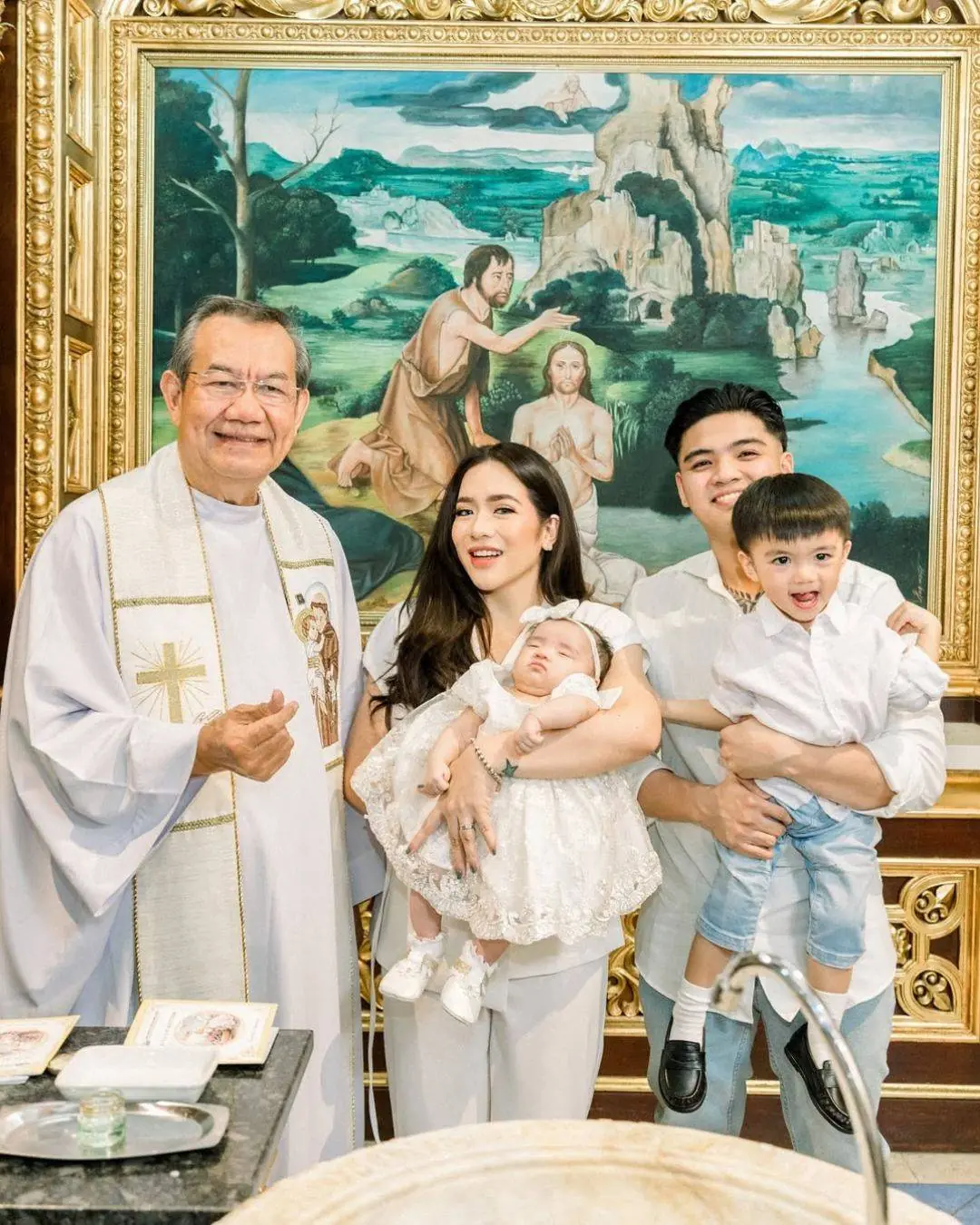 LOOK: Angeline Quinto and Nonrev Daquina's daughter Sylvia gets baptized