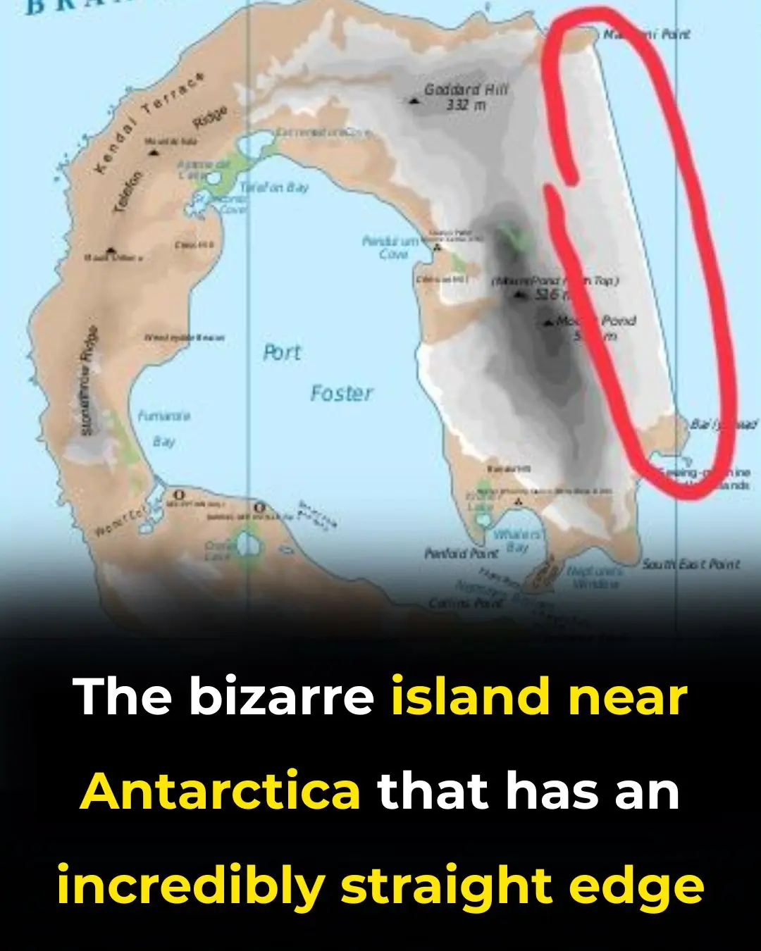 The bizarre island near Antarctica that has an incredibly straight edge