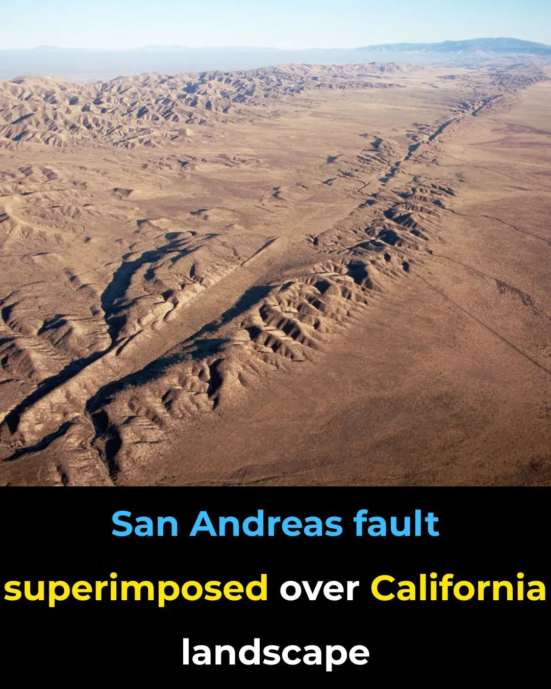 San Andreas fault superimposed over California landscape