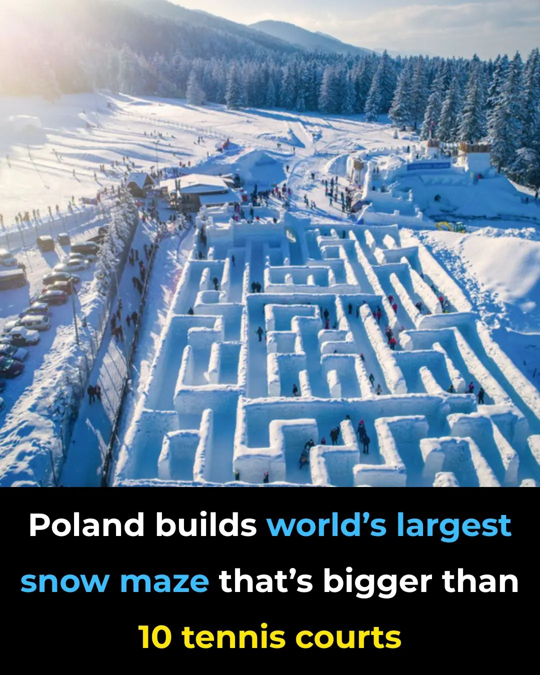 Poland Builds World’s Largest Snow Maze That’s Bigger Than 10 Tennis Courts