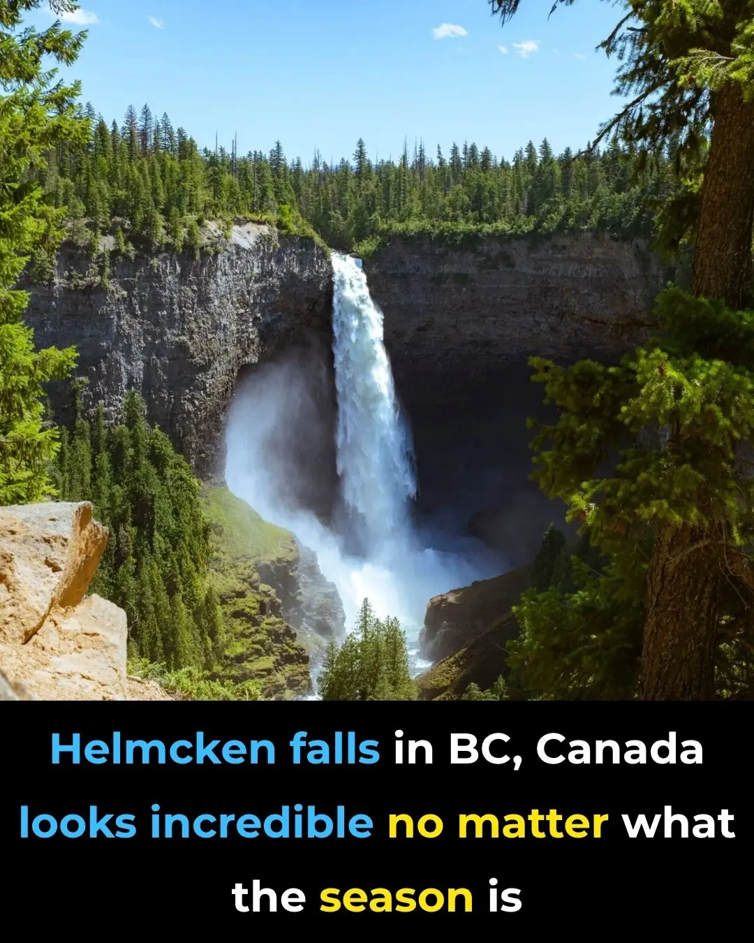 Helmcken Falls in BC, Canada Looks Incredible No Matter What the Season Is