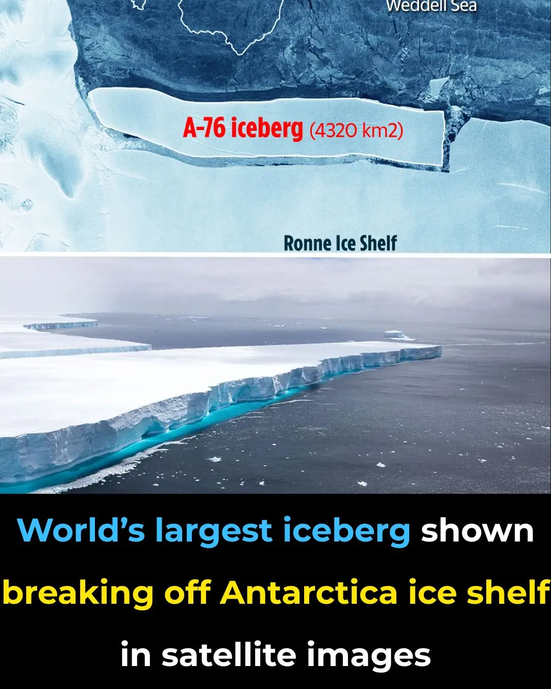 World’s Largest Iceberg Shown Breaking Off Antarctica Ice Shelf In ...